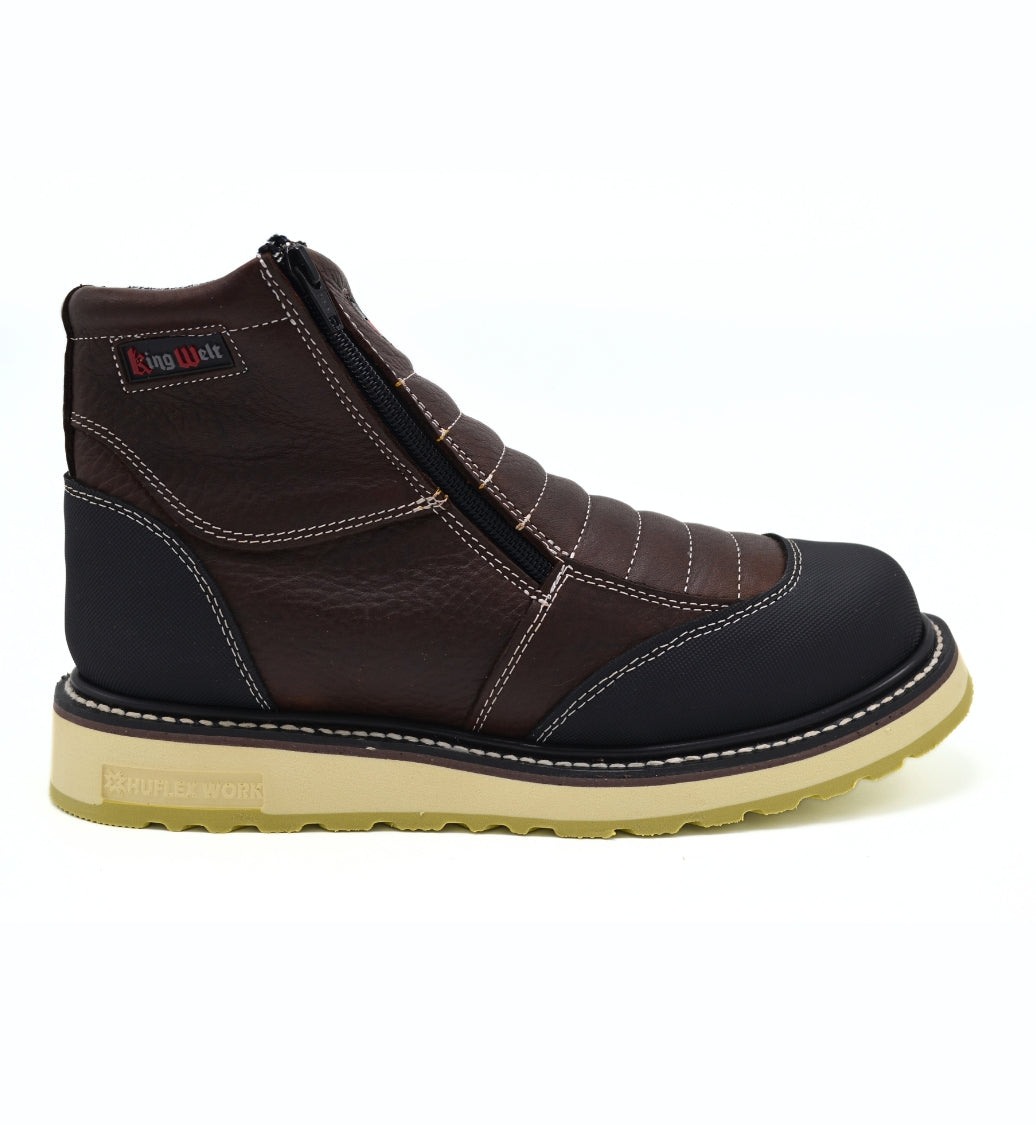 Ultra Flex 6" Zipper Double Density Work Boots Brown/Black – King Welt