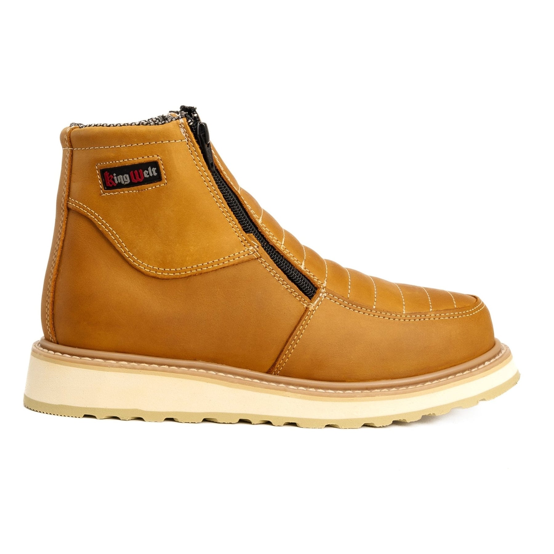 Ultra Flex 6" Habana Double Zipper Work Boots, Soft Toe, Full-Grain Le ...