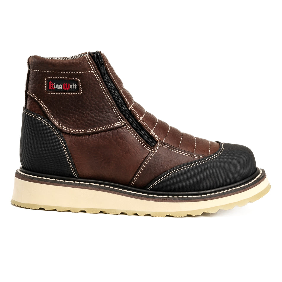Ultra Flex 6" Zipper Double Density Sole, Work Boots Brown/Black – King ...