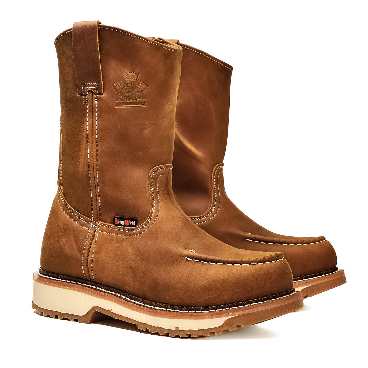 LASSO 11' Tan, Pull Up Soft Toe Lightweight Work Boot – King Welt