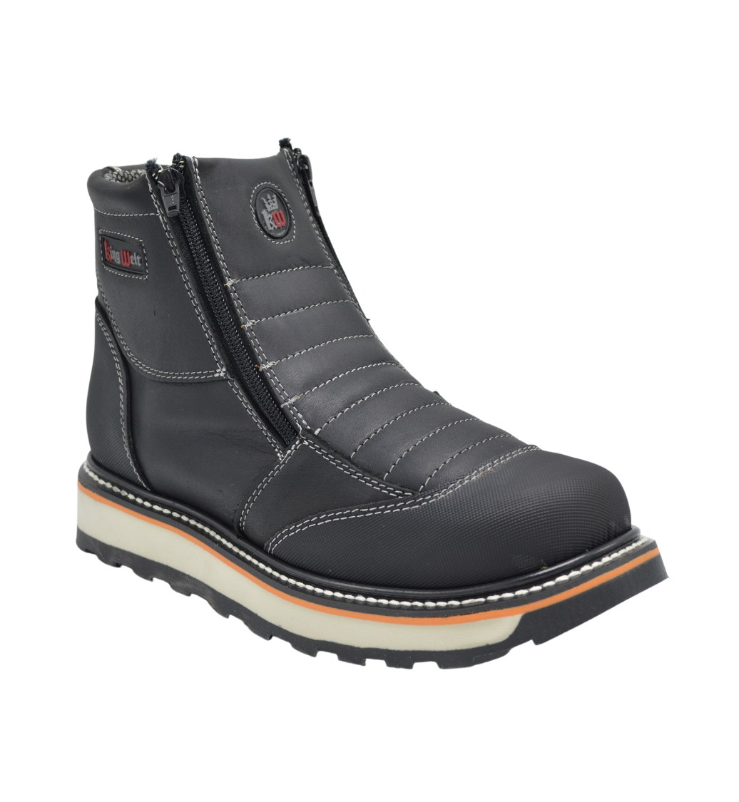 Ultra Flex 6" black Double Zipper, Work Boots for Men - Soft Toe, Prem ...