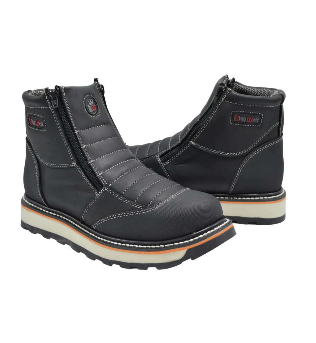 Ultra Flex 6" black Double Zipper, Work Boots for Men - Soft Toe, Prem ...