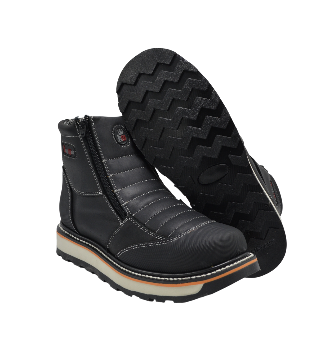 Ultra Flex 6" black Double Zipper, Work Boots for Men - Soft Toe, Prem ...